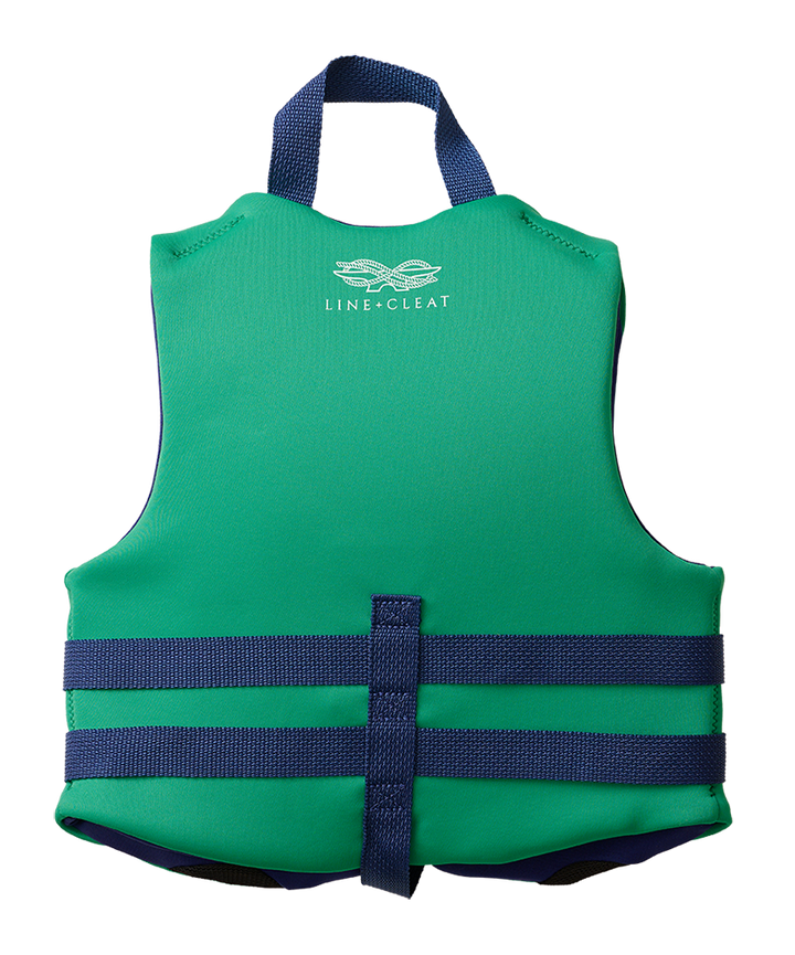 Green USCG Child Life Jacket – Line + Cleat