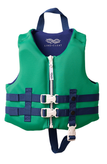 Green USCG Child Life Jacket – Line + Cleat