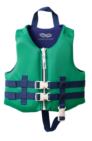 Green USCG Child Life Jacket – Line + Cleat
