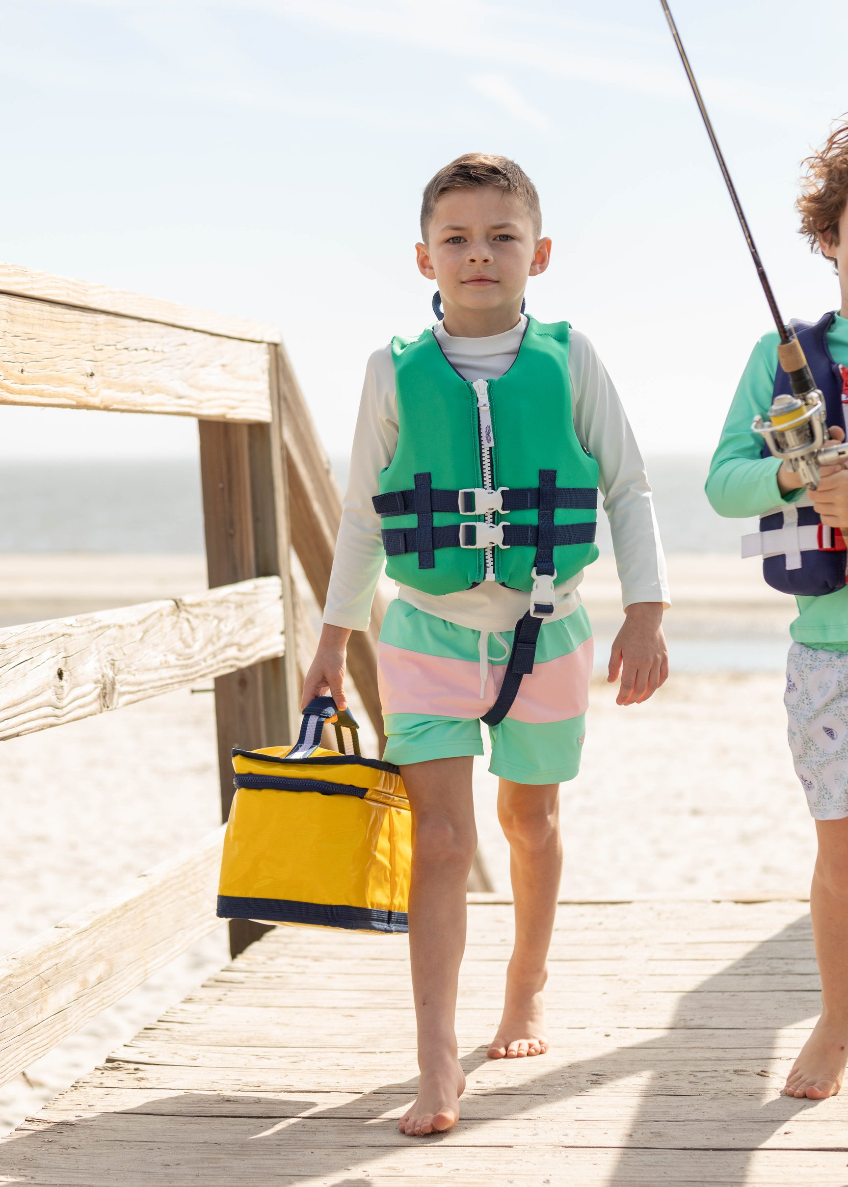 Green USCG Child Life Jacket – Line + Cleat